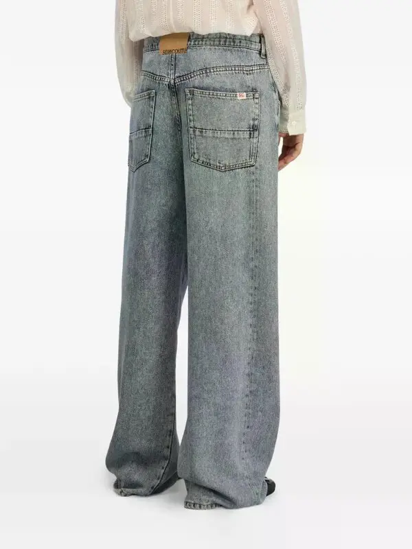 SEMICOUTURE Drawstring-waist Wide Leg Jeans
