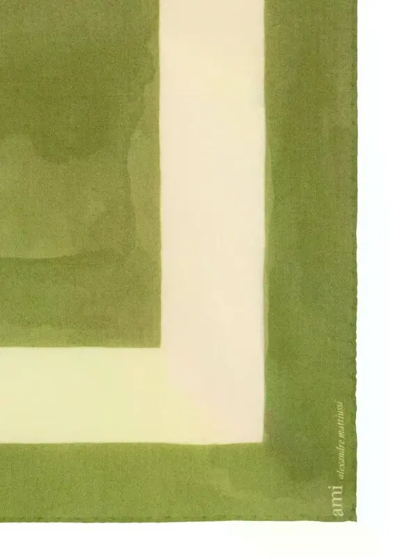 AMI Paris De Coeur Printed Scarf - Green