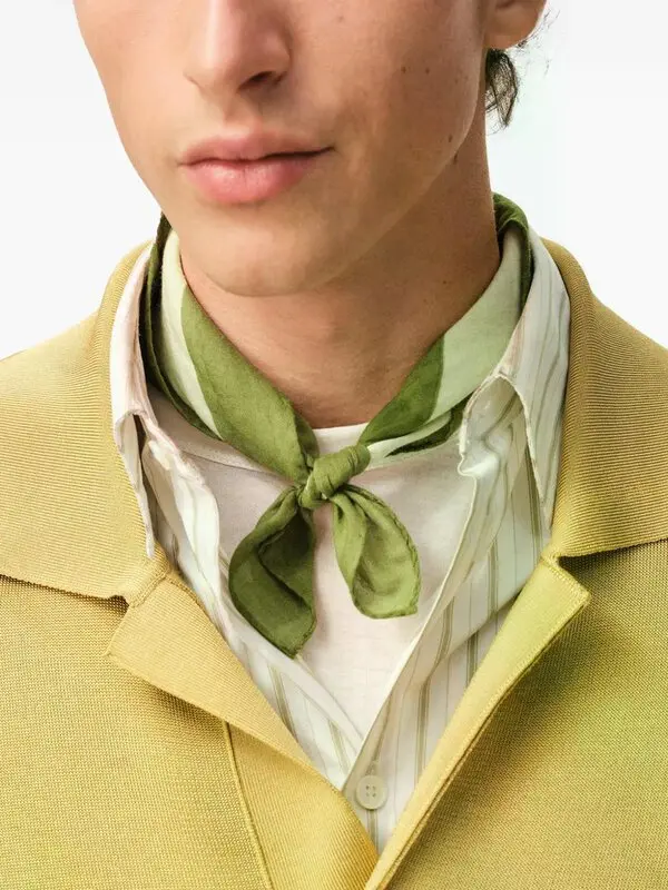 AMI Paris De Coeur Printed Scarf - Green