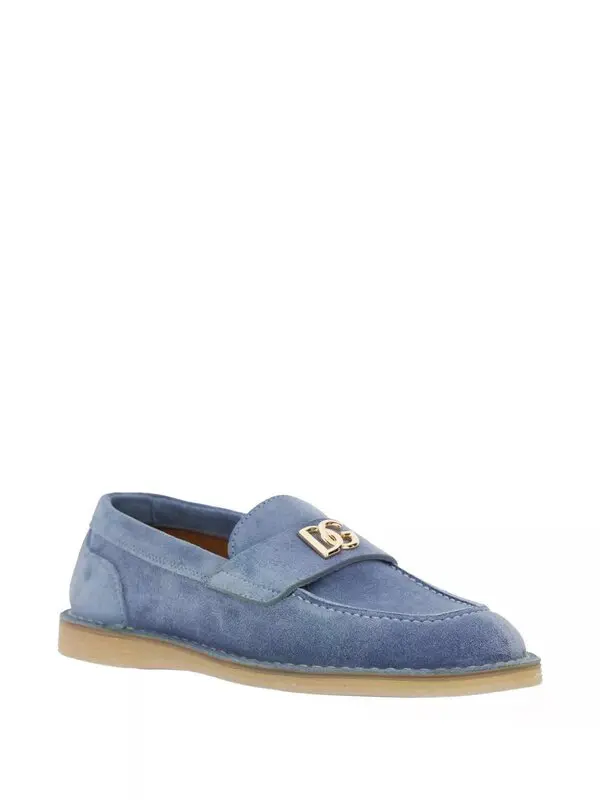 Dolce & Gabbana Logo-plaque Loafers - Blue