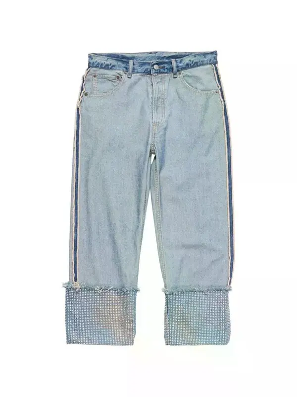 Acne Studios Side-stripe Cuffed Jeans - Blue