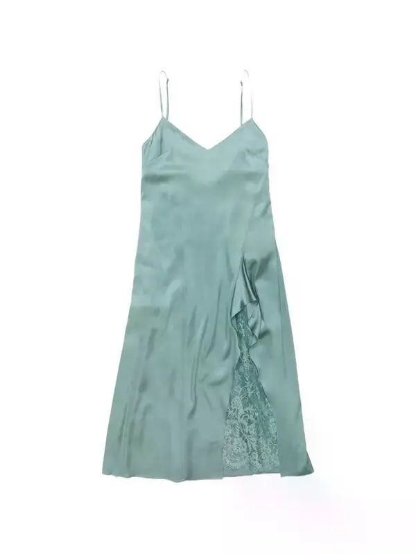 Acne Studios Lace Slip Midi Dress - Green