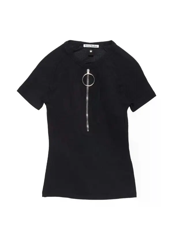 Acne Studios Short-sleeve Zip Top - Black