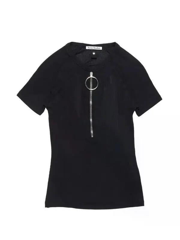 Acne Studios Short-sleeve Zip Top - Black