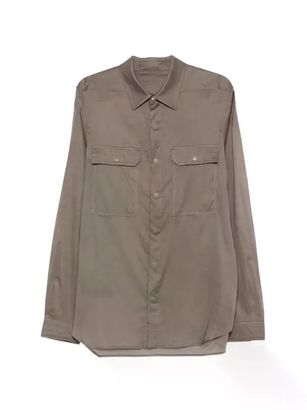 Rick Owens Chest-pocket Long-sleeve Shirt Jacket - Brown
