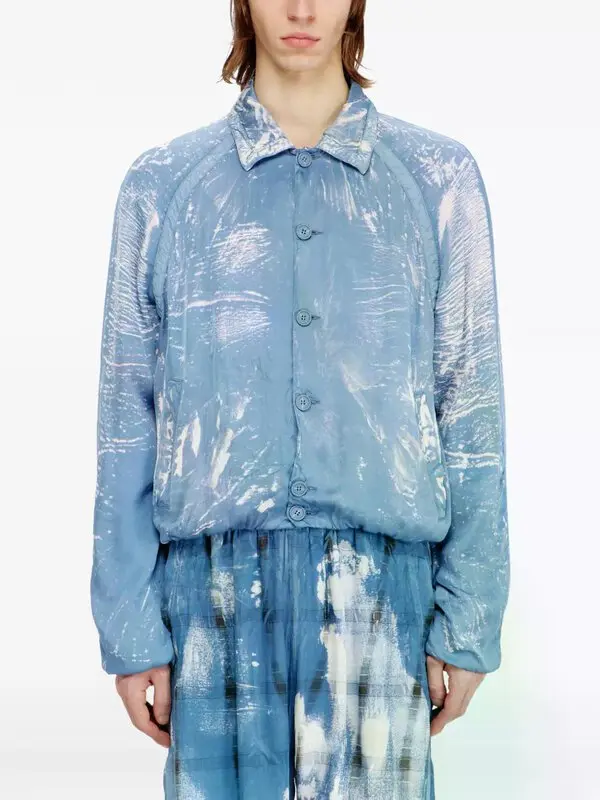 DIESEL® Polo-collar Bomber Jacket - Blue