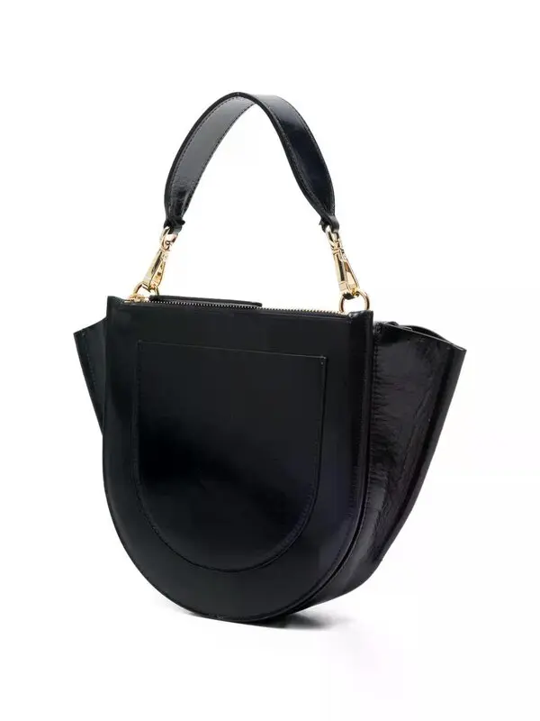 WANDLER Hortensia Small Flap Tote Bag - Black