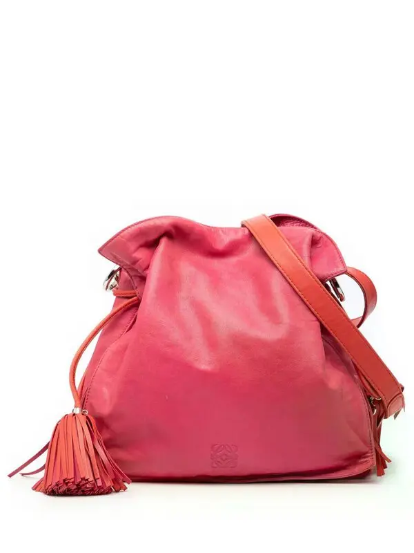 Loewe 2011 Bicolor Nappa Flamenco Tassel 30 Crossbody Bag - Pink