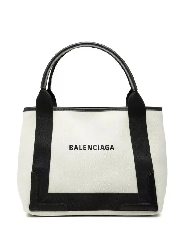 Balenciaga 2008-2021 Canvas Navy Cabas S Tote Bag - Black