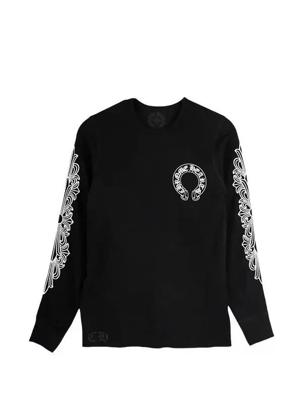 Chrome Hearts Horseshoe Floral Thermal T-shirt - Black