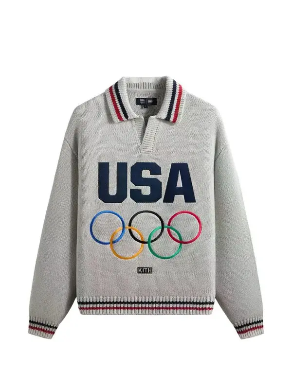 Kith Team Usa Rugby Olympics Graphic Sweater - Grey