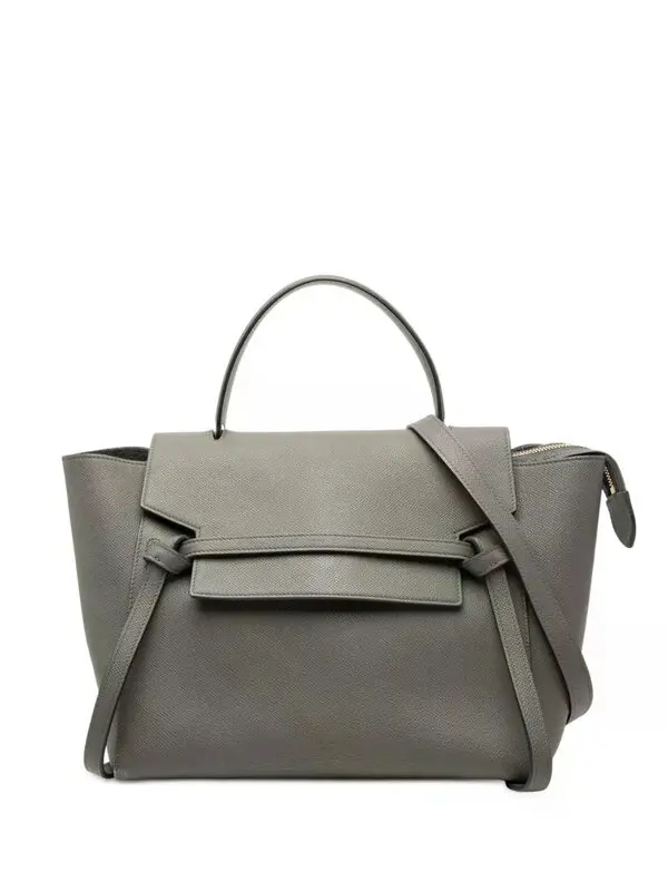 Celine 2016 Mini Grained Calfskin Belt Bag Satchel - Grey