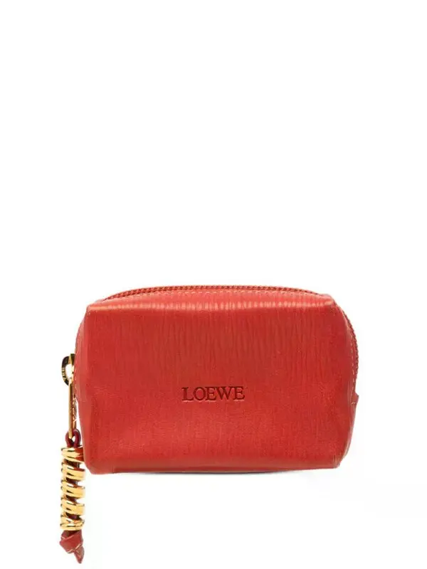 Loewe 2000-2026 Leather Velazquez Twist Coin Pouch - Red