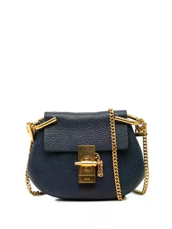 Chloé 2010-2026 Mini Leather Drew Crossbody Bag - Blue