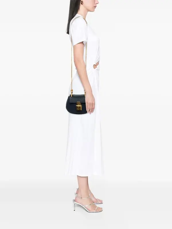 Chloé Mini Leather Drew Crossbody Bag - Blue