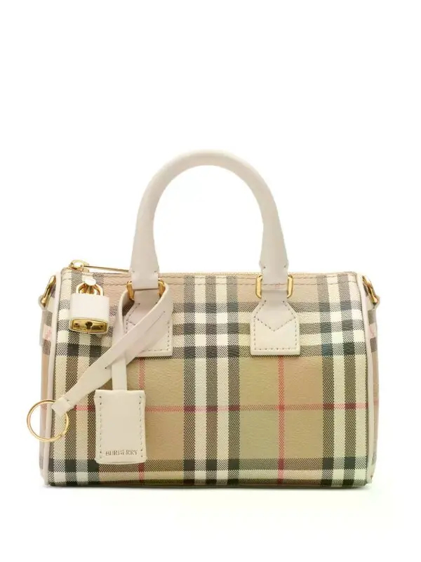 Burberry Mini Check Bowling Bag - Neutrals