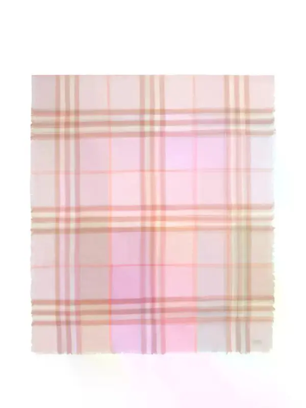 Burberry Wide Check Wool Scarf - Pink