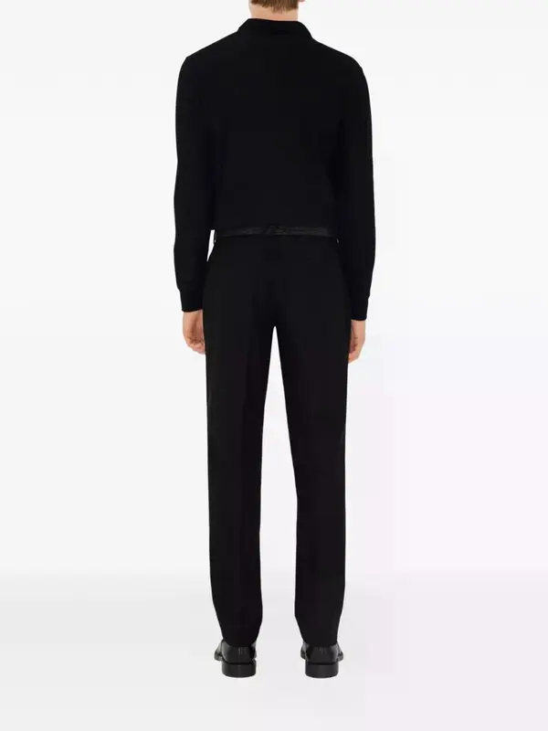 Burberry Long-sleeve Cotton Polo Shirt - Black
