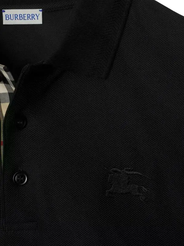 Burberry Long-sleeve Cotton Polo Shirt - Black