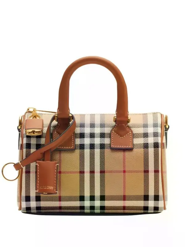 Burberry Mini Check Bowling Bag - Neutrals