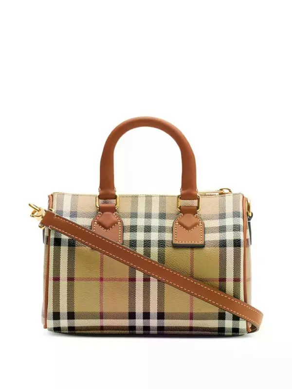 Burberry Mini Check Bowling Bag - Neutrals
