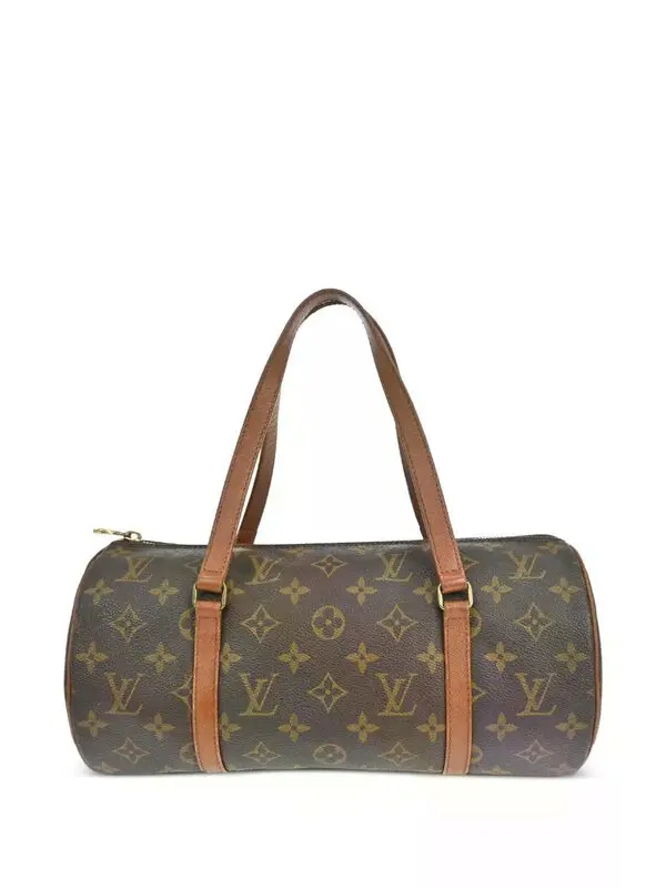 LOUIS VUITTON 1993 Monogram Papillon 30 Barrel Tote Bag - Brown