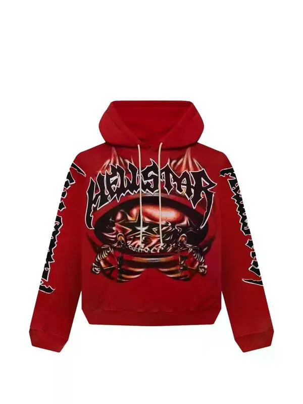 HELLSTAR Graphic Hooded T-shirt - Red