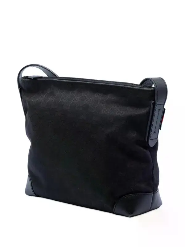Gucci Gg Canvas Web Crossbody Bag - Black