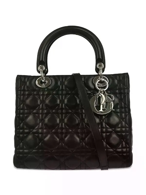 Dior 2005 Lady Cannage Tote Bag - Black