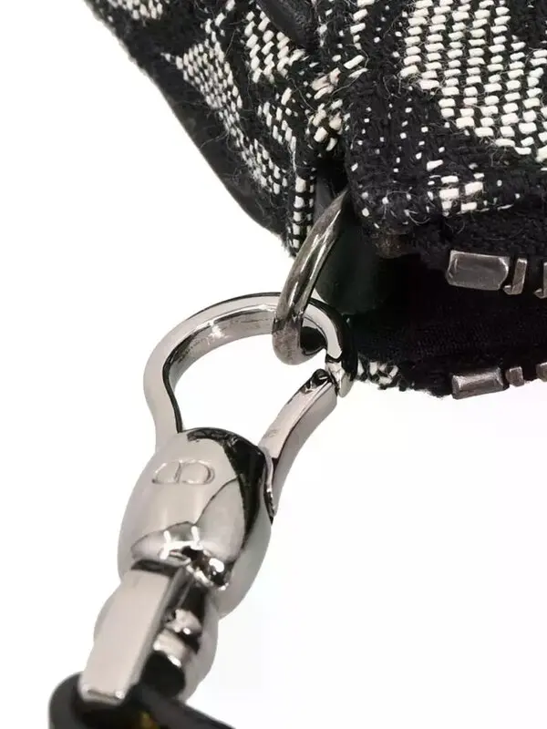 Dior 2002 Saddle Oblique Jacquard Tote Bag - Black