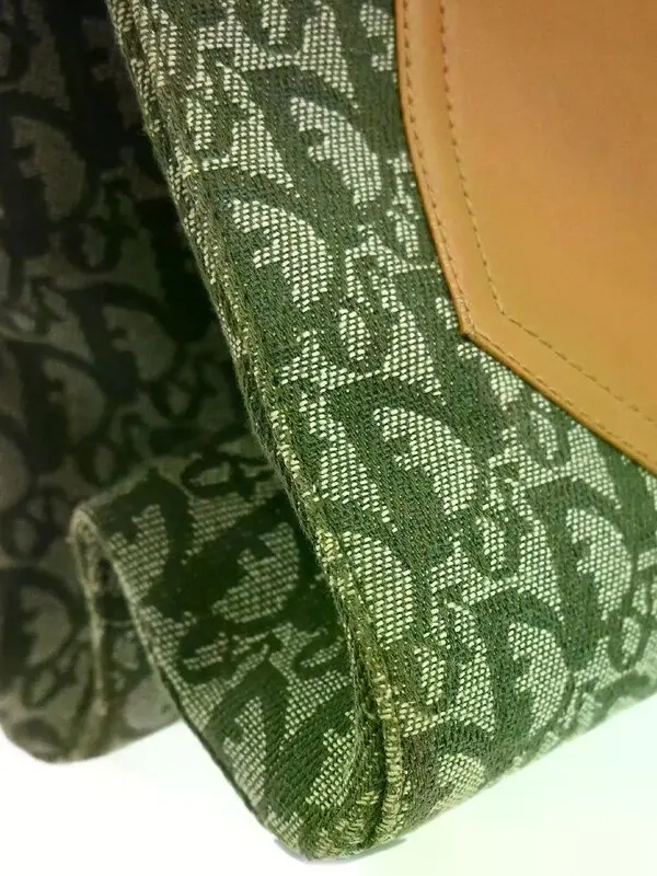 Dior 2001 Oblique Jacquard Canvas Tote Bag - Green