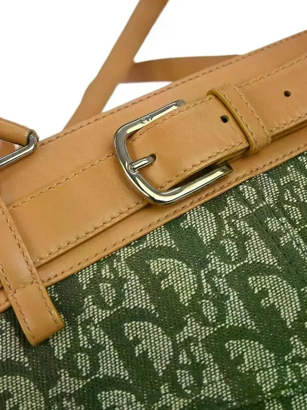 Dior 2001 Oblique Jacquard Canvas Tote Bag - Green