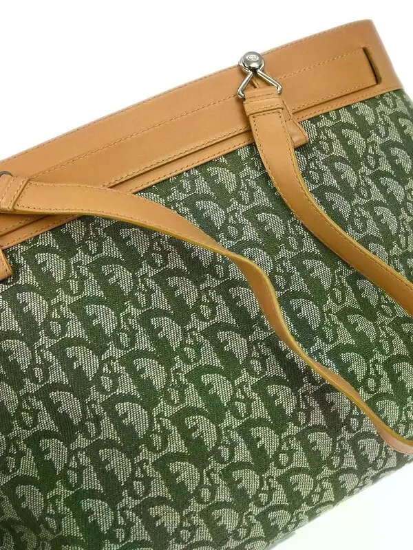 Dior 2001 Oblique Jacquard Canvas Tote Bag - Green