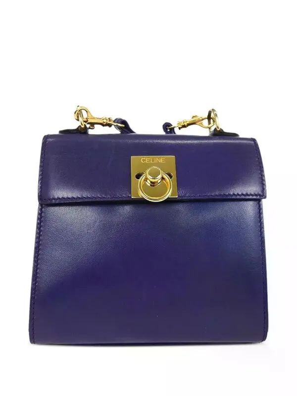 Celine 1990s Leather Shoulder Bag - Purple
