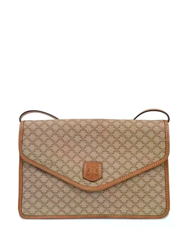 Celine 1990s Monogram-pattern Leather Shoulder Bag - Neutrals