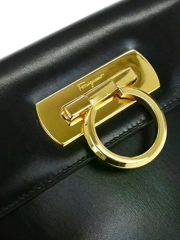 FERRAGAMO 1990s Gancini Leather Shoulder Bag