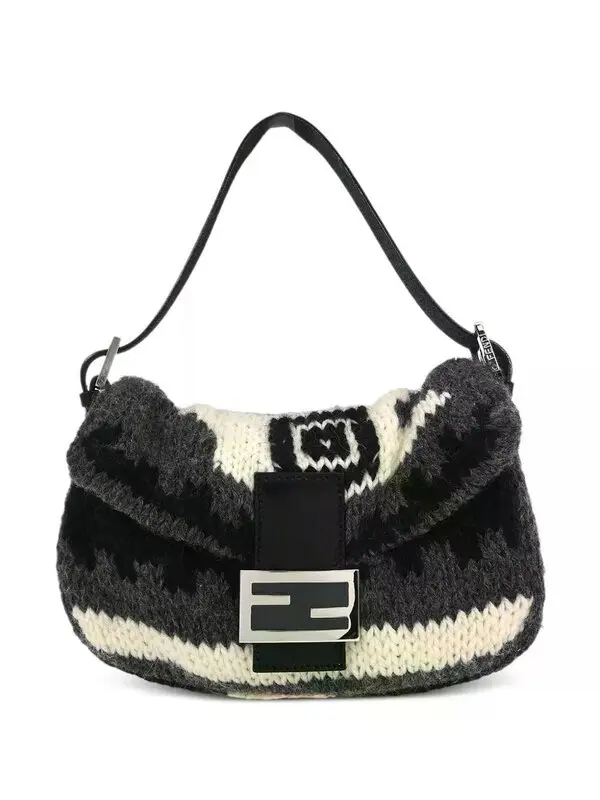Fendi 1990-2000s Baguette Knitted Handbag - Grey