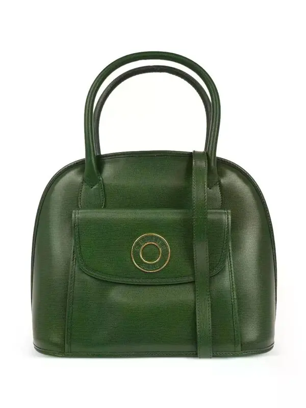 Celine 1990-2000s Textured Shoulder Handbag - Green