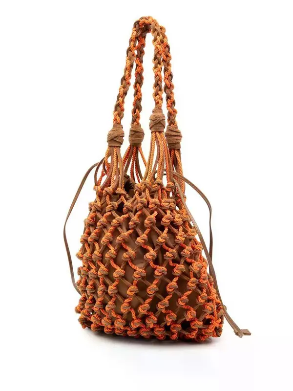 Prada Small Suede Macrame Noue Shoulder Bag