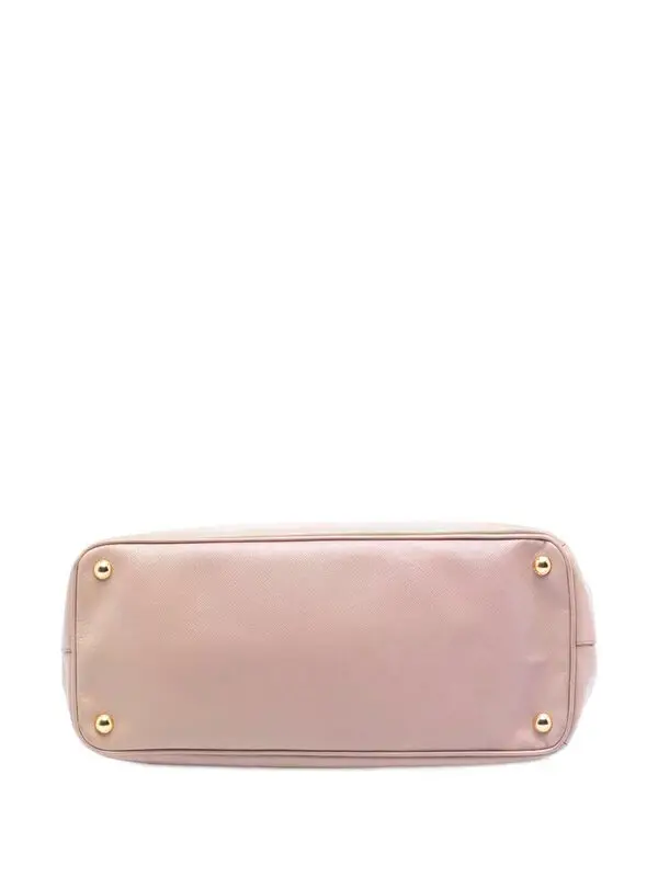 Prada Saffiano Lux Galleria Double Zip Satchel - Brown