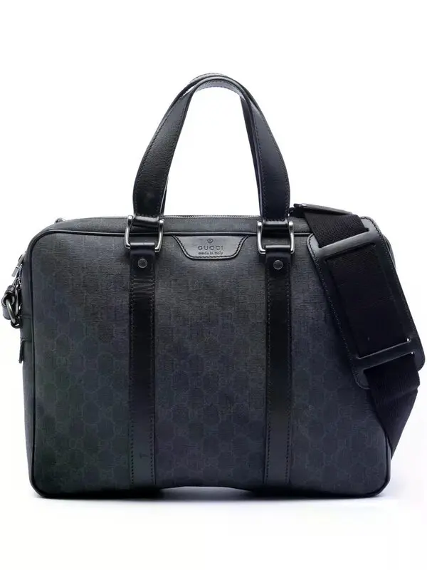 Gucci 2016-2025 Gg Supreme Briefcase Business Bag - Black