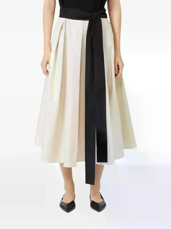 Max Mara Belted Pleated Midi Skirt
