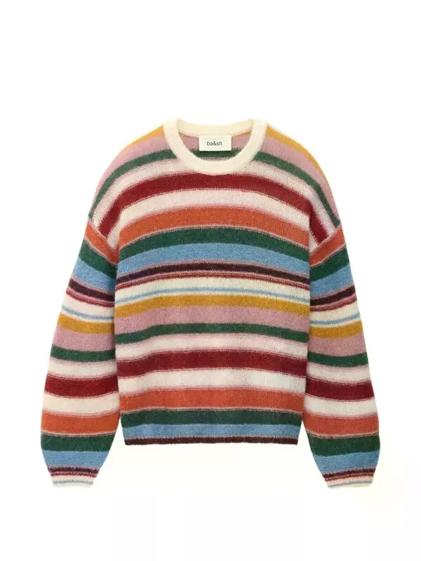 Ba&sh Serena Striped Round-neck Jumper - Neutrals