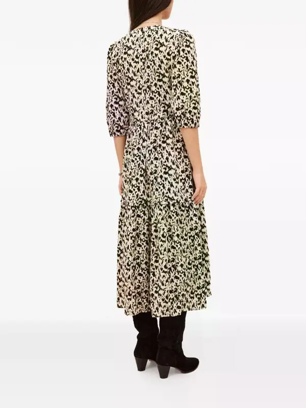 Ba&sh Palma Animal-print Tiered Dress - Neutrals