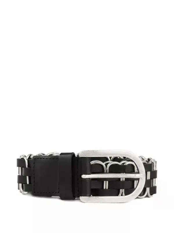 Ba&sh Beck Woven-design Buckle Belt - Black