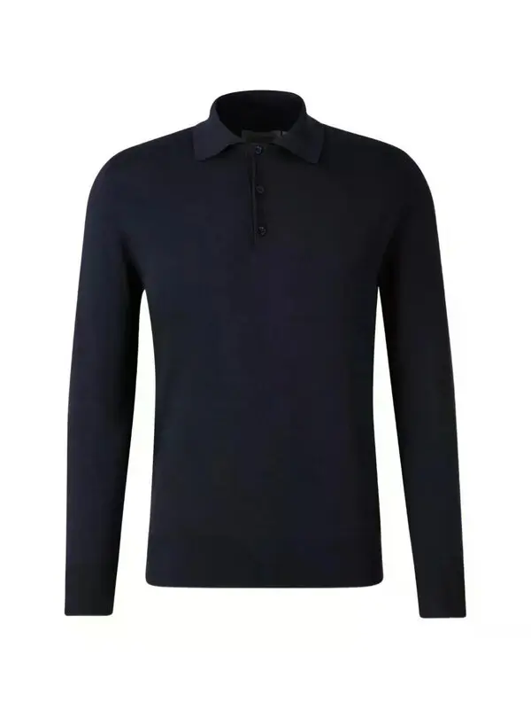 Canali Long-sleeve Polo Shirt - Blue