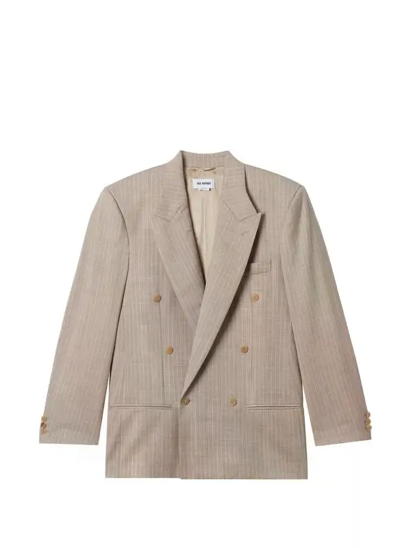 HED MAYNER Double-breasted Pinstripe Blazer - Neutrals