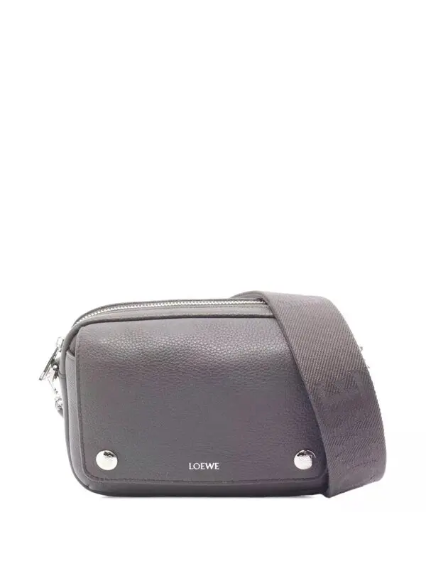Loewe 2010-2026 Small Grained Leather Pebble Crossbody Bag - Grey