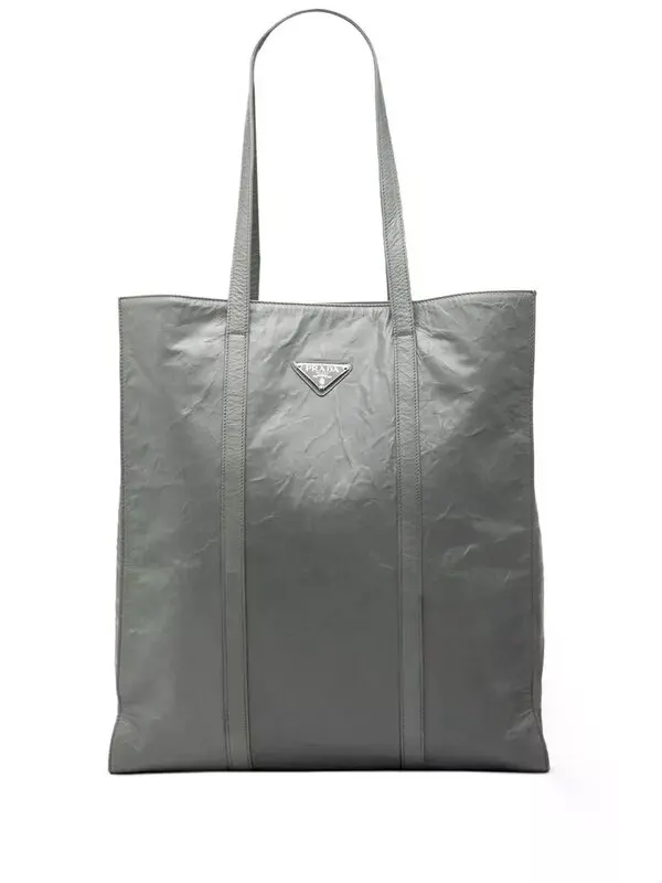 Prada 2013-2026 Medium Nappa Antique Shopper Tote Bag - Grey