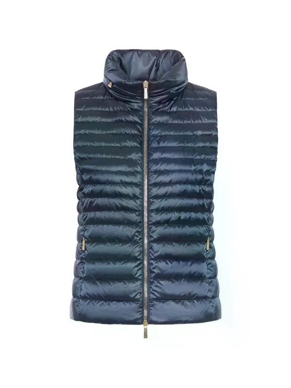 MOORER Quilted-design Gilet - Blue